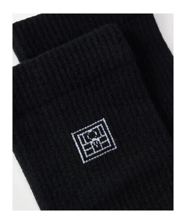 TOTEME Two Pairs Of Embroidered Ribbed Cotton Blend Socks