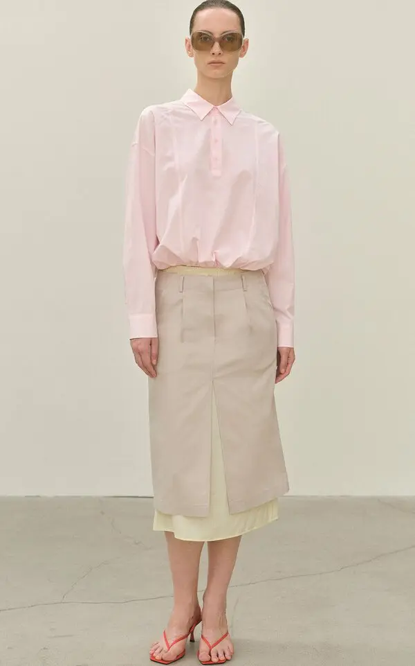 Source Unknown Lori Double-layer Slip Midi Skirt
