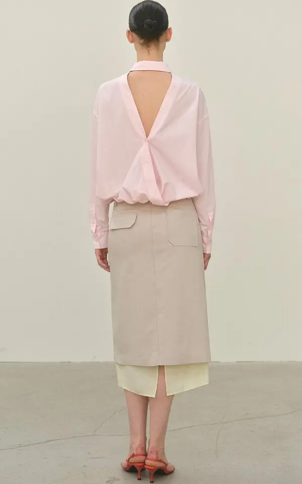 Source Unknown Lori Double-layer Slip Midi Skirt