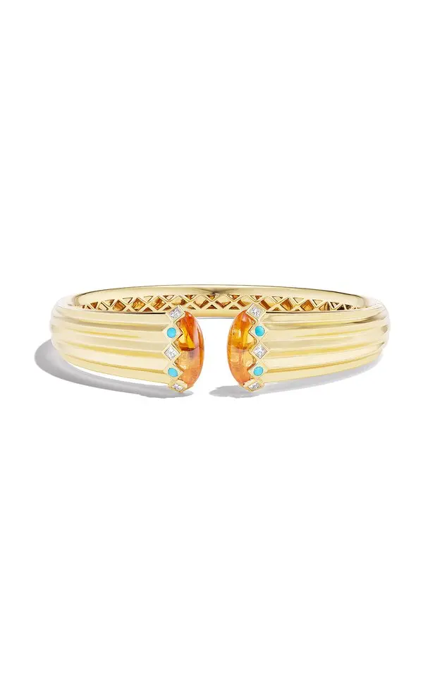 ORLY MARCEL 18k Yellow Gold Intention Cuff With Mandarin Garnet