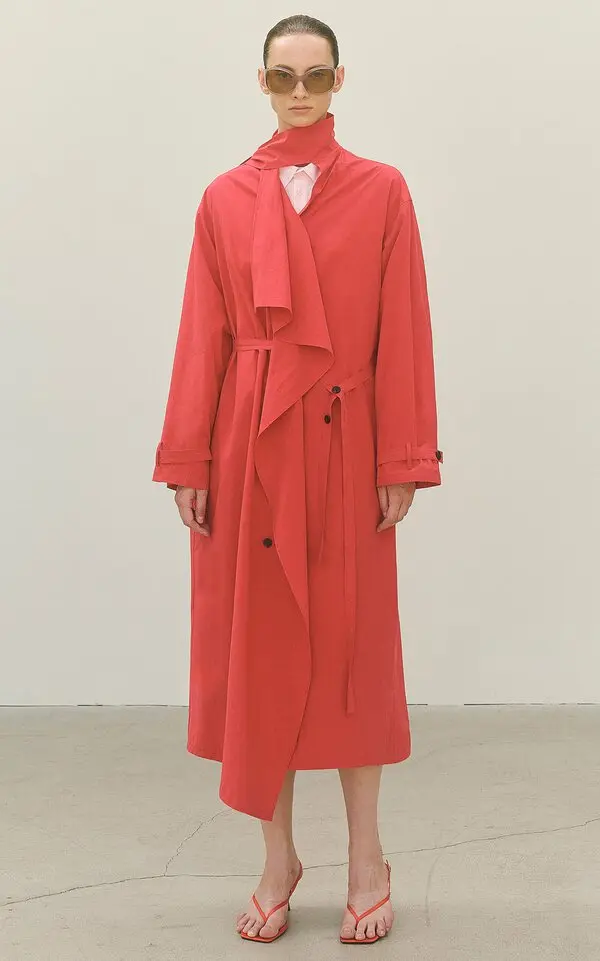 Source Unknown Nitra Scarf-lapel Cotton Coat