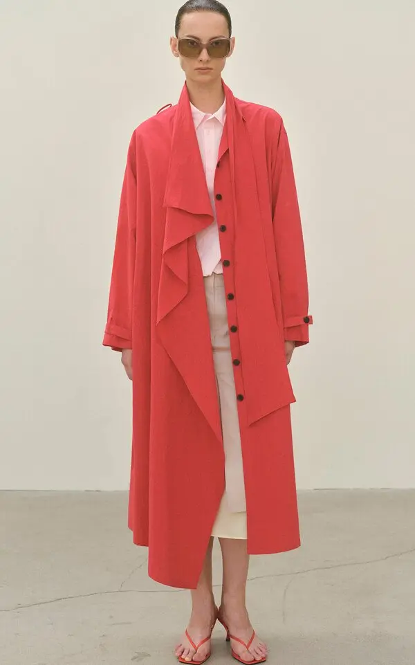 Source Unknown Nitra Scarf-lapel Cotton Coat