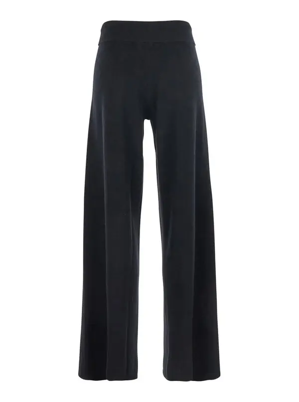 LISA YANG Sofi Wide Leg Cashmere Pants With Elasticated Waist - Black