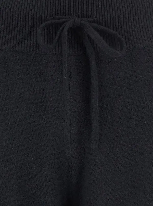 LISA YANG Sofi Wide Leg Cashmere Pants With Elasticated Waist - Black