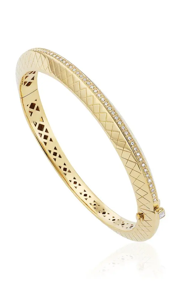 ORLY MARCEL 18k Yellow Tile Thin Bangle