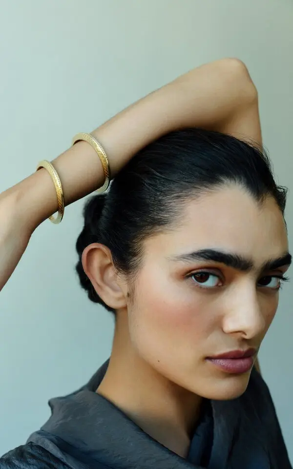 ORLY MARCEL 18k Yellow Tile Thin Bangle