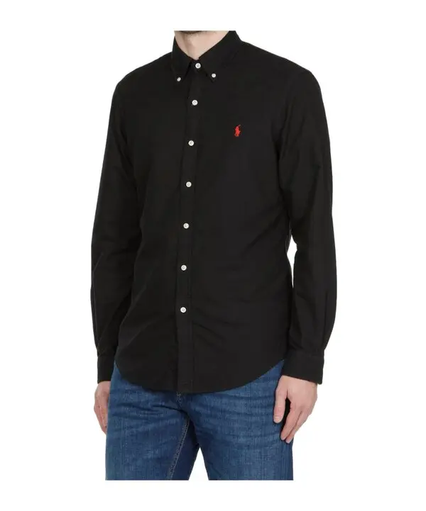 Ralph Lauren Polo Logo Embroidered Shirt - Black