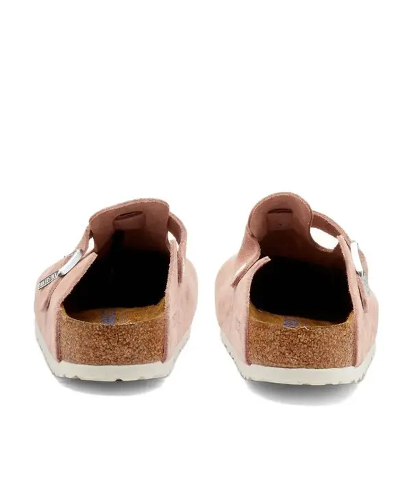 BIRKENSTOCK Boston Buckle Suede Mules - Nude