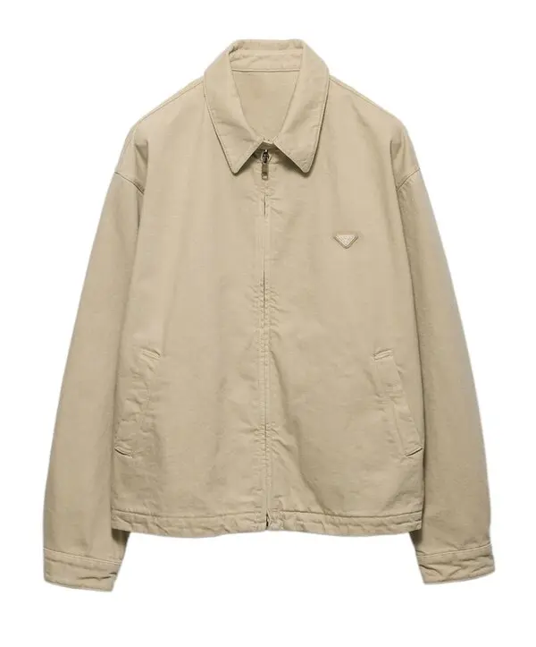 Prada Zip-up Trucker Jacket - Sand