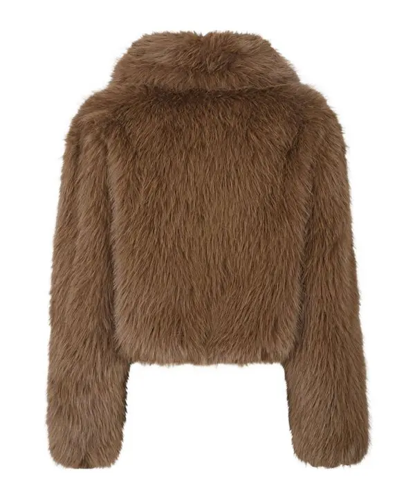 THE FRANKIE SHOP Hope Fur Jacket - Camel
