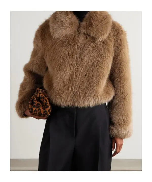 THE FRANKIE SHOP Hope Fur Jacket - Camel