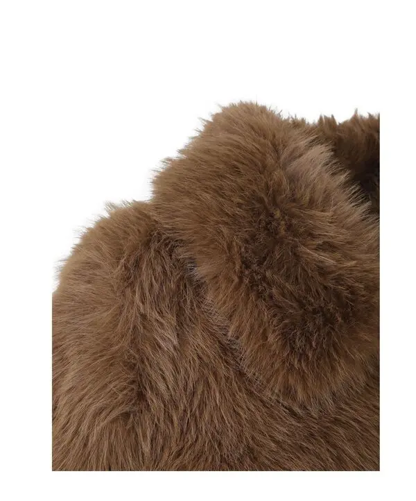 THE FRANKIE SHOP Hope Fur Jacket - Camel