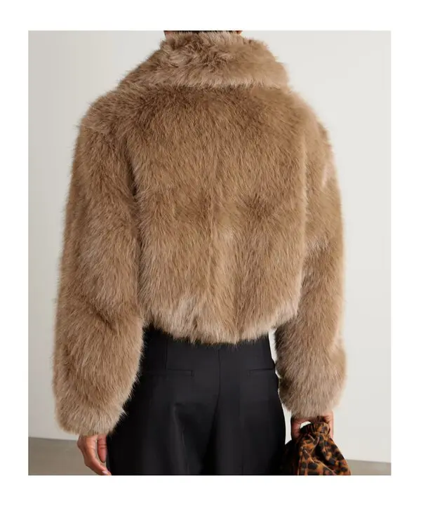 THE FRANKIE SHOP Hope Fur Jacket - Camel