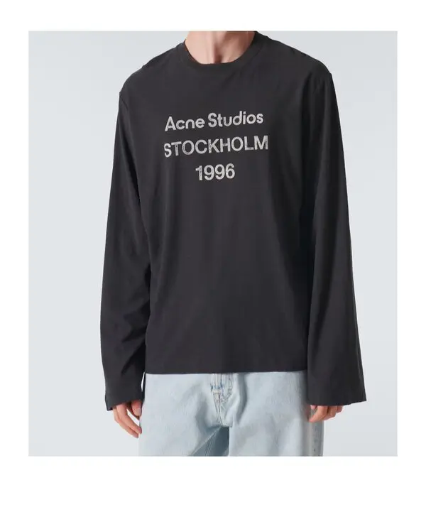 Acne Studios Logo Distressed Jersey T-shirt
