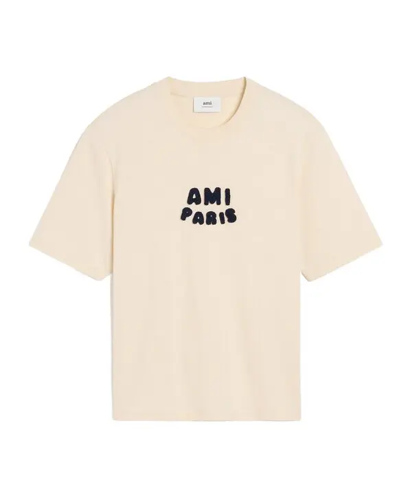 AMI Paris Logo Patch Crewneck T-shirt - White
