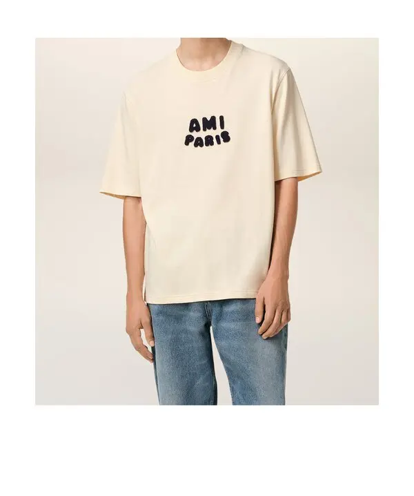 AMI Paris Logo Patch Crewneck T-shirt