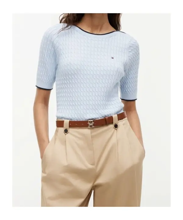 Tommy Hilfiger Cable-knit Short-sleeve Sweater