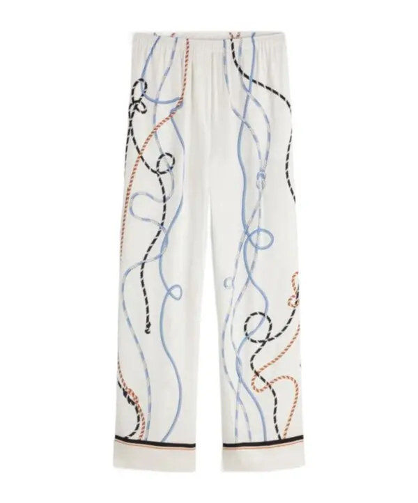 Tommy Hilfiger Rope Print Relaxed Straight Trousers - Gray