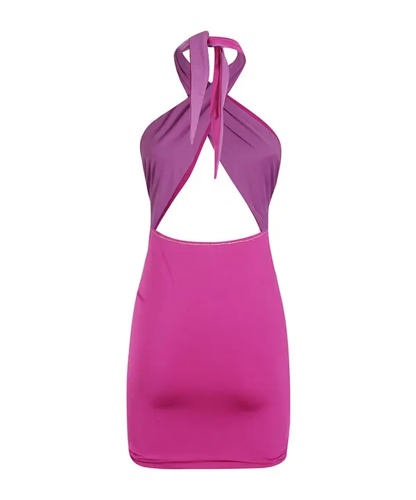 REINA OLGA Sleeveless Ruched Cut-out Mini Dress