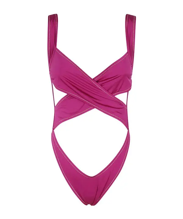 REINA OLGA One Piece Swimsuit With Wide Straps And Open Back - Pink