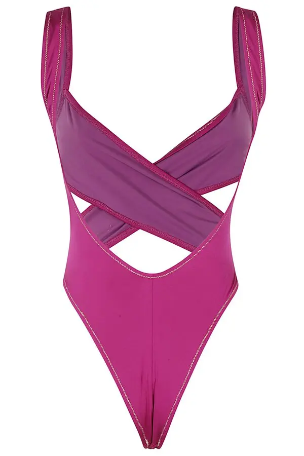 REINA OLGA One Piece Swimsuit With Wide Straps And Open Back