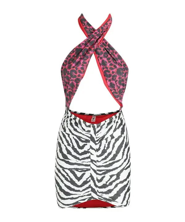 REINA OLGA Zebra Print Mini Dress