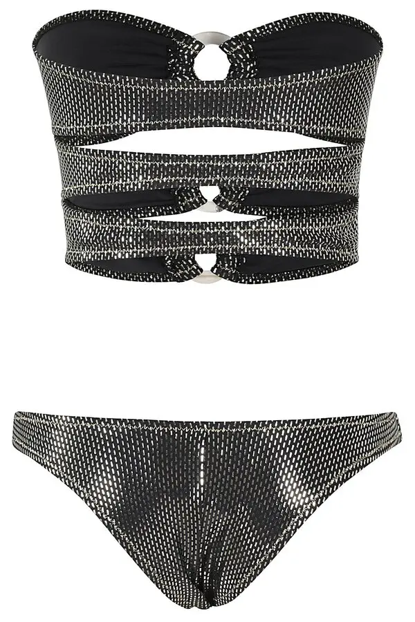 REINA OLGA Metallic Cut-out Bikini