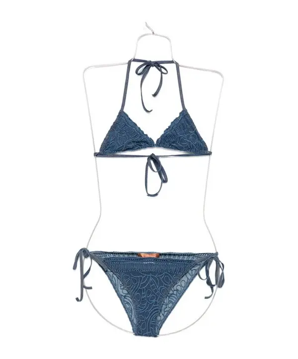 Ermanno Scervino Embroidered Triangle Bikini - White