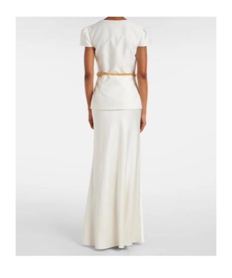 SELF-PORTRAIT Belted Taffeta Maxi Dress