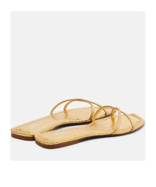 Paris Texas Biarritz Metallic Leather Square Toe Sandals