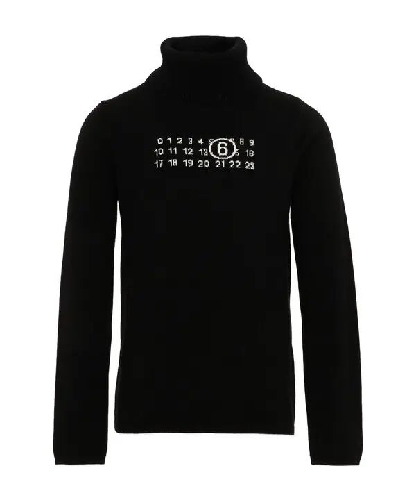 MAISON MARGIELA Numeric Signature Roll-neck Sweater - Black