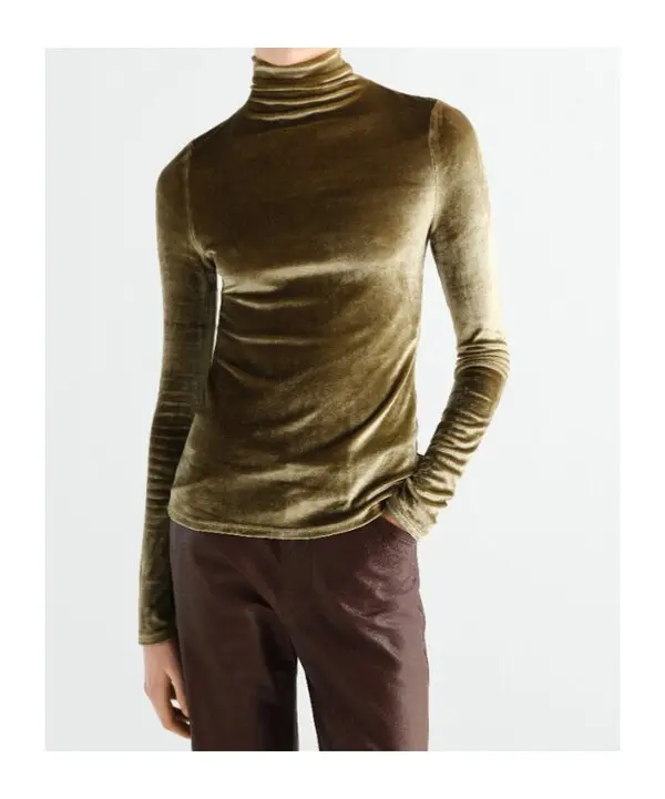LEMAIRE Fitted High Neck Top - Brass