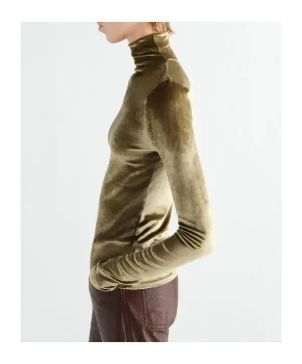 LEMAIRE Fitted High Neck Top - Brass