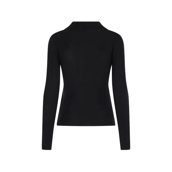 Max Mara Long-sleeve Knitted Polo Shirt - Black