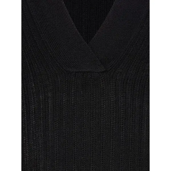 Max Mara Long-sleeve Knitted Polo Shirt - Black