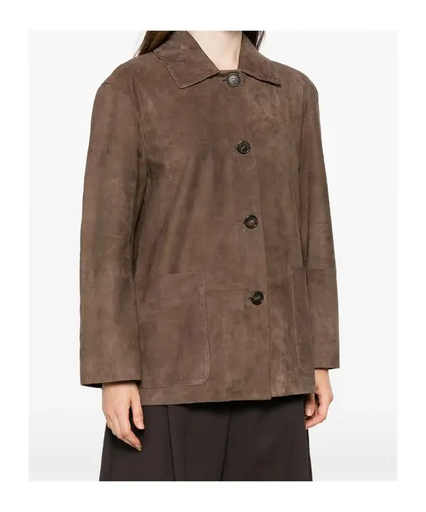 Max Mara Long-sleeve Leather Jacket