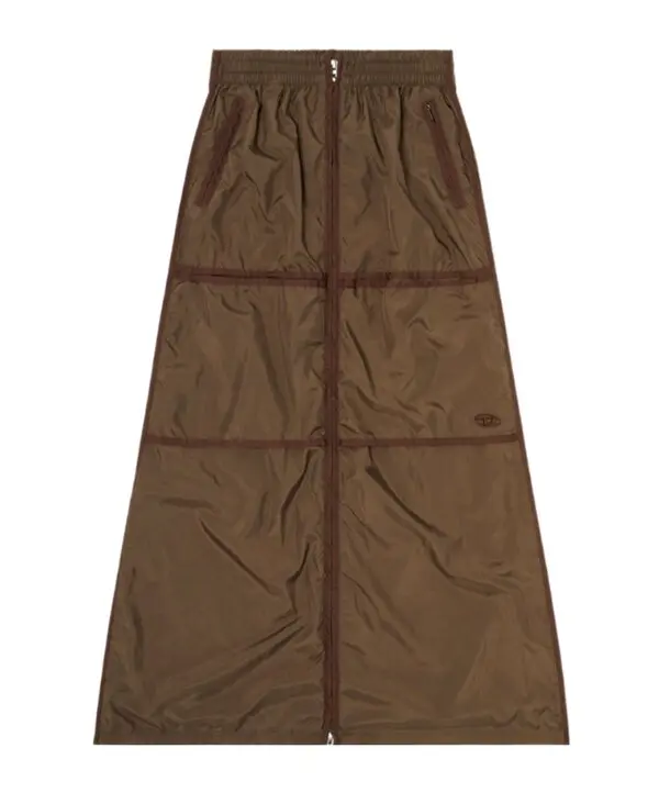 DIESEL® Oval D Zip-front Skirt - Brown