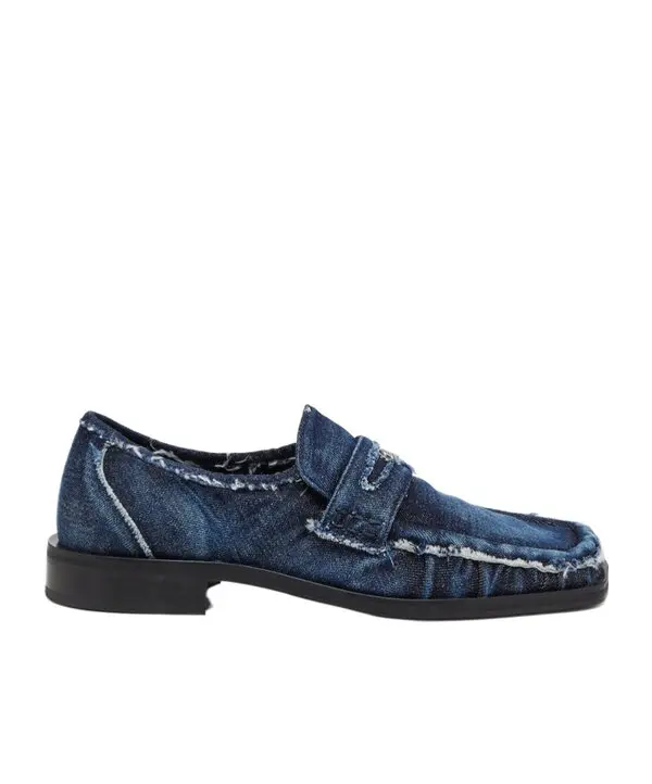 DIESEL® D-amber Distressed Denim Loafers - Blue
