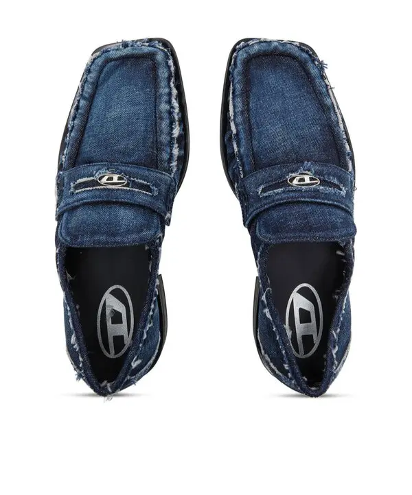 DIESEL® D-amber Distressed Denim Loafers