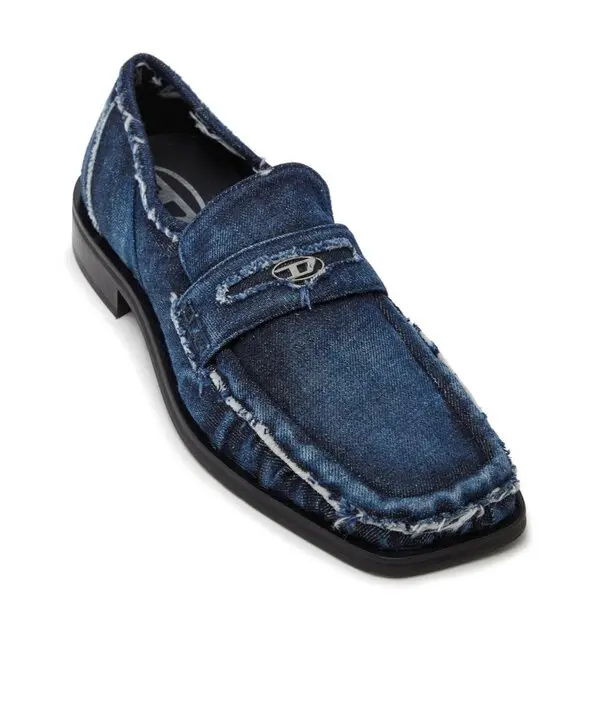 DIESEL® D-amber Distressed Denim Loafers