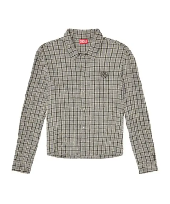DIESEL® Check Shirt With Seersucker Effect
