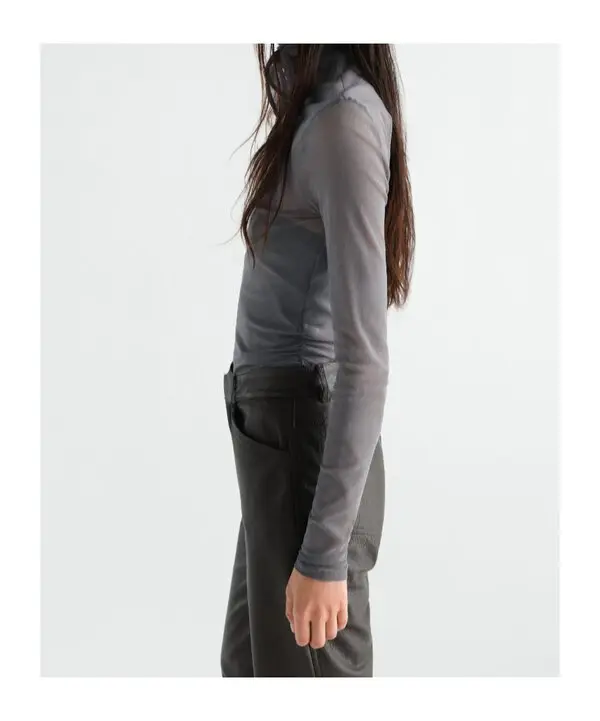 LEMAIRE Mesh Jersey Ballerina Scarf Top - Steel