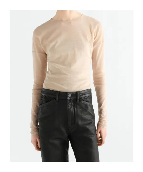 LEMAIRE Sheer Long-sleeve Top - Powder