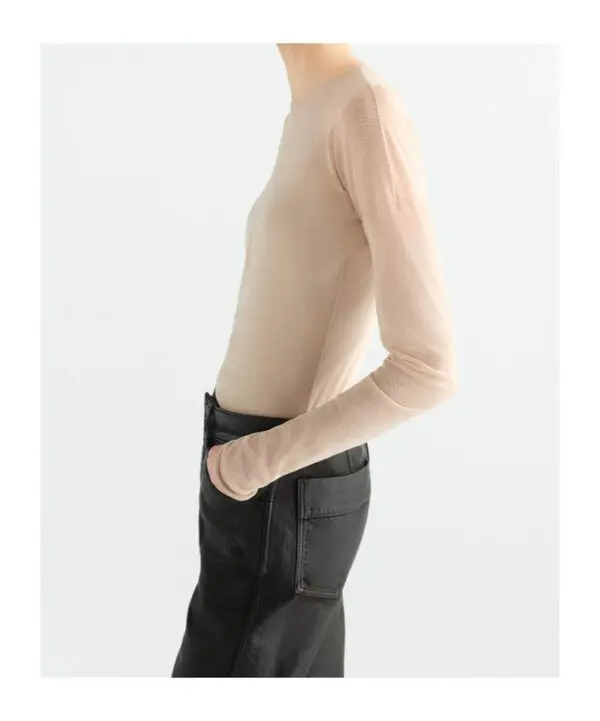 LEMAIRE Sheer Long-sleeve Top - Powder