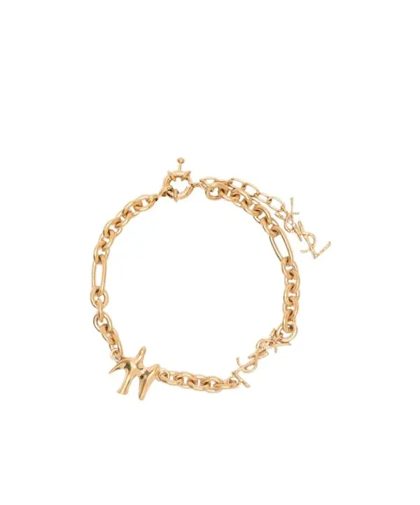 Saint Laurent Cassandre Pendant Bracelet - Gold