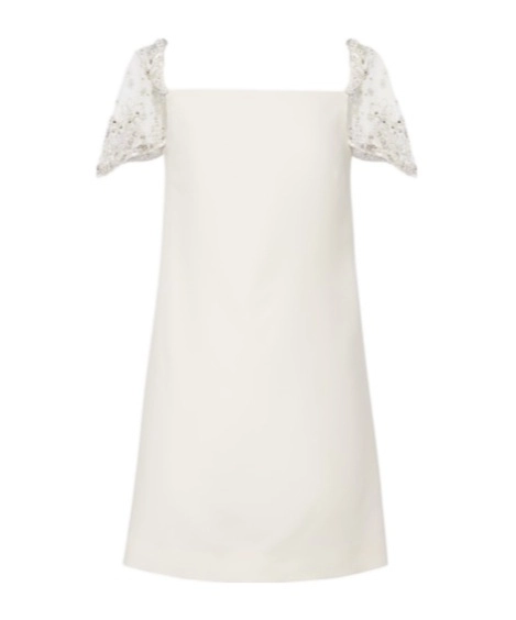 Valentino Garavani Crepe Couture Embellished Minidress - White