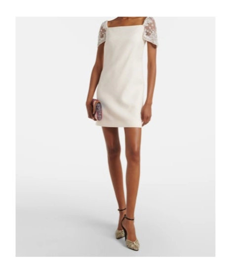 Valentino Garavani Crepe Couture Embellished Minidress