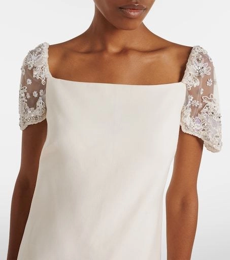 Valentino Garavani Crepe Couture Embellished Minidress
