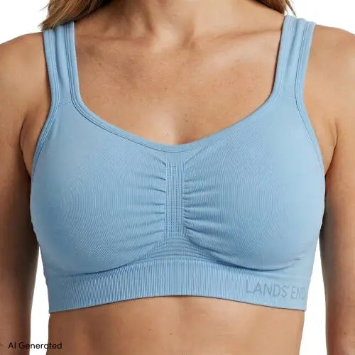 LANDS' END Bralette Soft Fit Seamless - Soft Blue