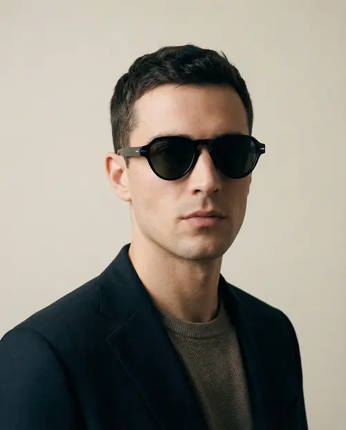 COSSINO Soul 51mm Pilot Acetate Sunglasses - Midnight